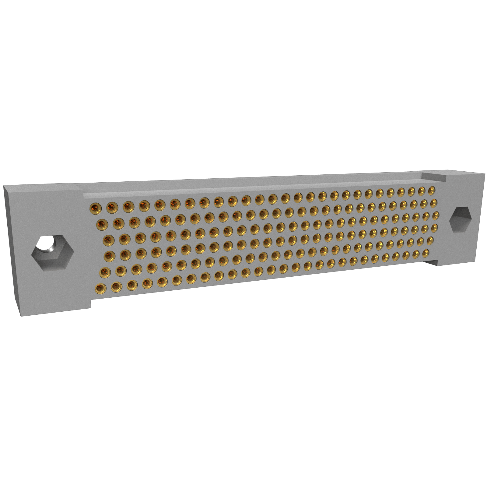 6 Row Right Angle Pth Pcb Connector With Mounting Ears Plug Rm67