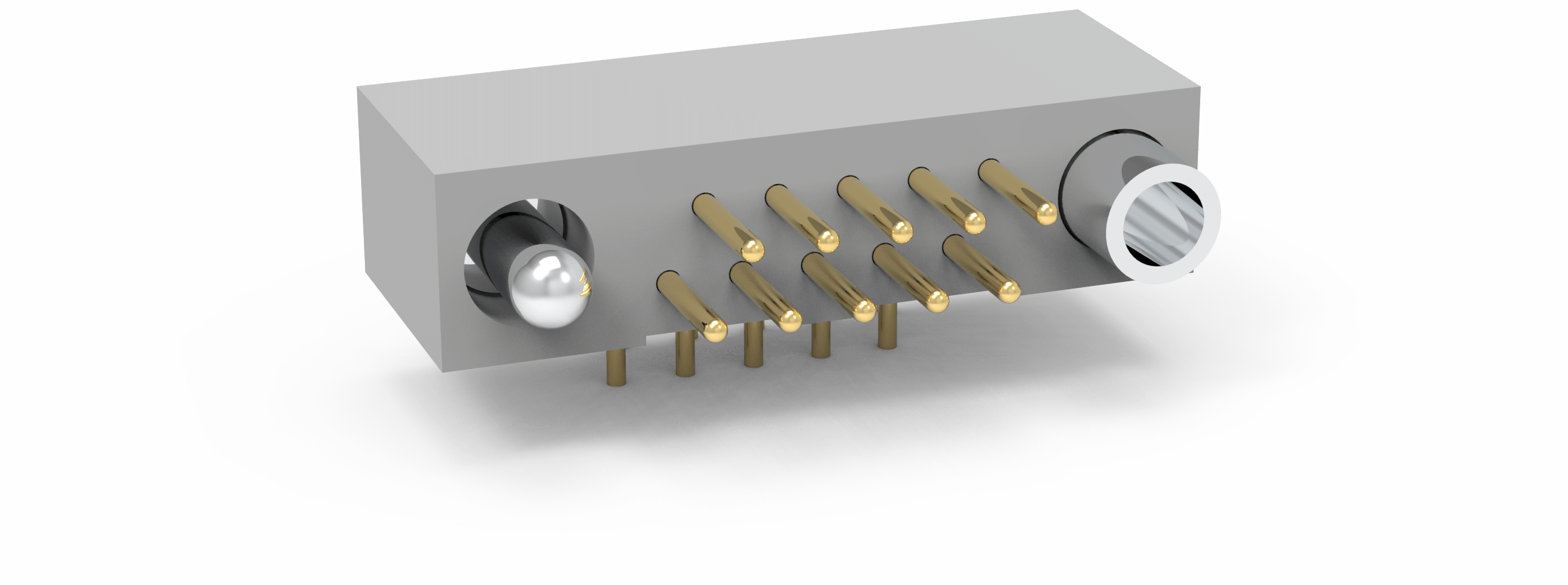 2 Row Pcb Press Fit Connector With Mounting Ears Receptacle Rm22